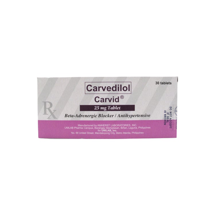 CARVID Carvedilol 25mg Tablet 1's price in the Philippines | MedsGo ...
