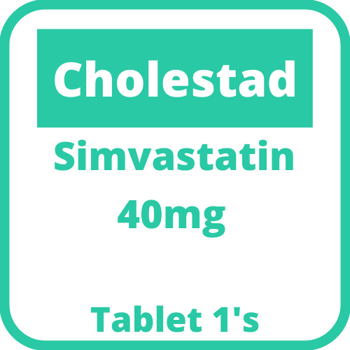 CHOLESTAD Simvastatin 40mg Film-Coated Tablet 1's price in the ...