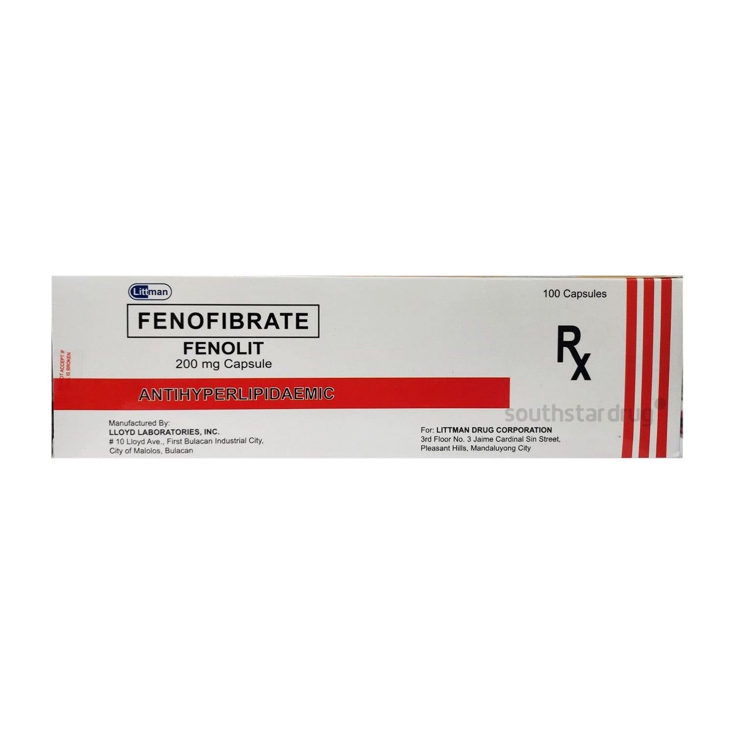 FENOLIT Fenofibrate 200mg Capsule 1's price in the Philippines | MedsGo ...