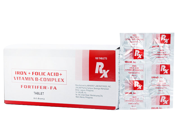 FORTIFER-FA Ferrous Fumarate / Folic Acid / Vitamin B Complex 300mg ...