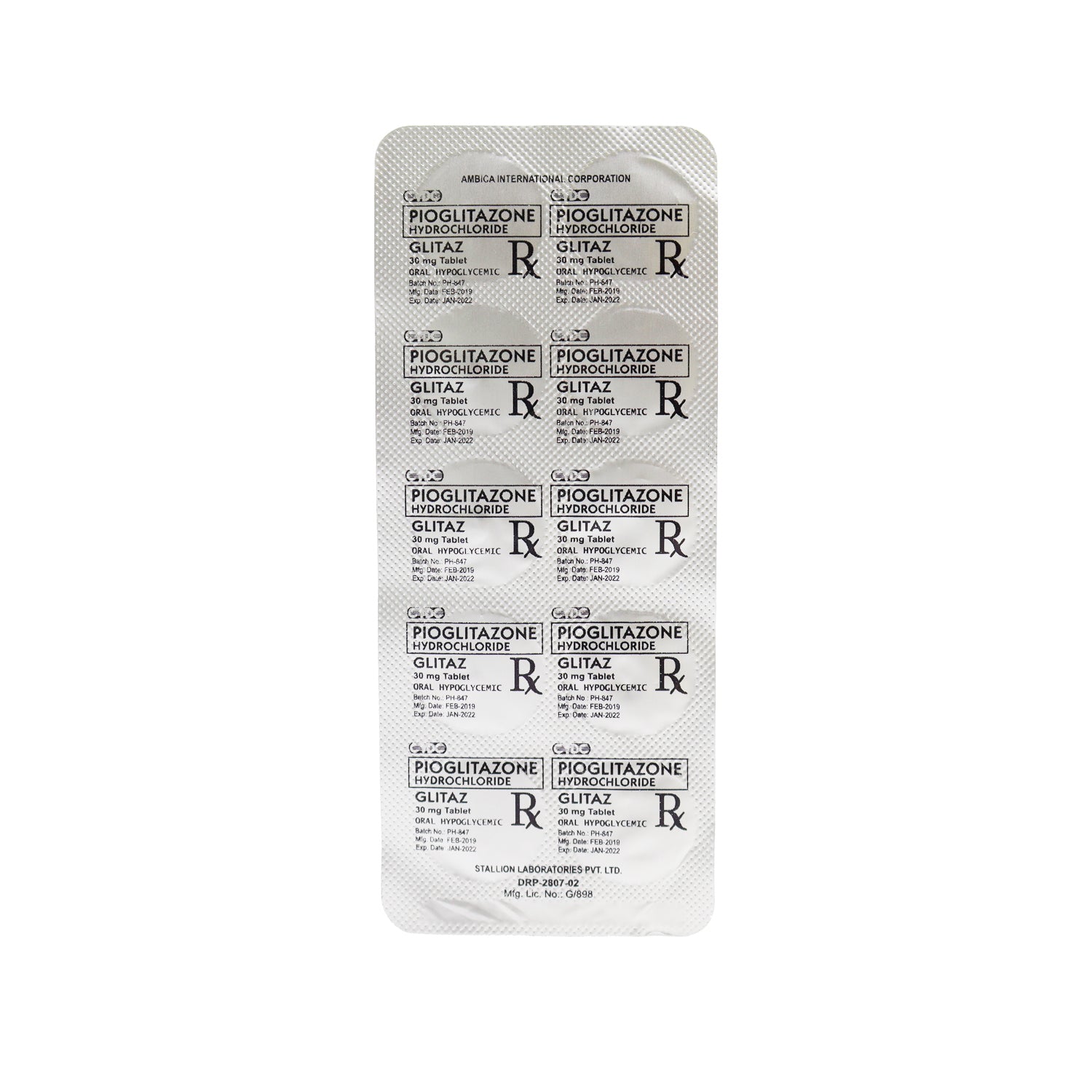 GLITAZ Pioglitazone Hydrochloride 30mg Tablet 1's price in the ...
