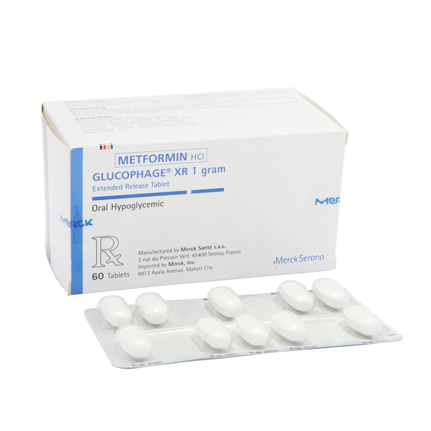 GLUCOPHAGE XR Metformin Hydrochloride 1g Extended-Release Tablet 1's ...