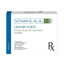 CRAMIN FORTE Vitamin B Complex 250mg / 250mg / 500mcg Capsule 1's price ...