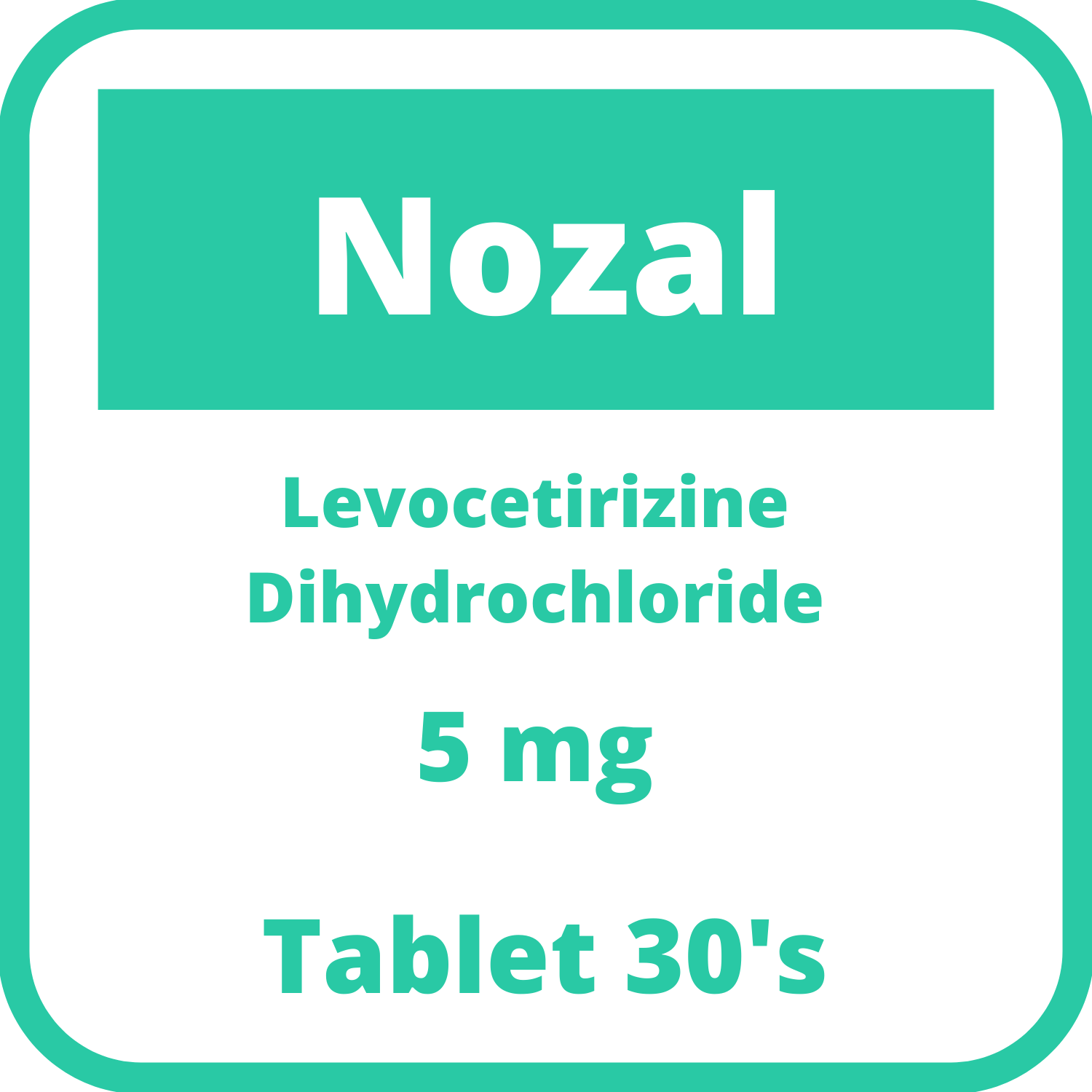 NOZAL Levocetirizine Dihydrochloride 5mg Film-Coated Tablet 1's price ...