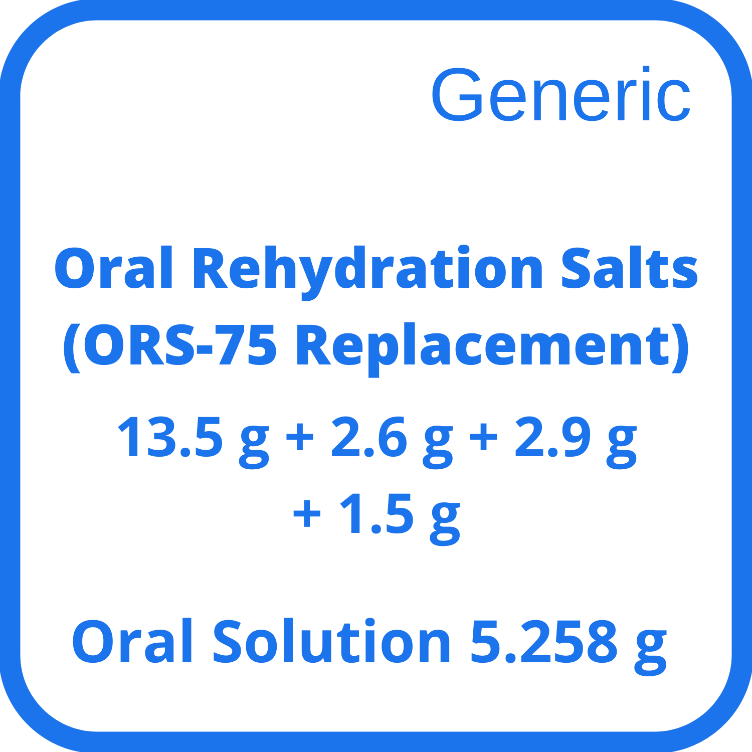 ORS-75 REPLACEMENT Oral Rehydration Salts Powder for Oral Solution 1's ...