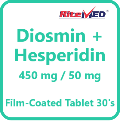 RITEMED Diosmin / Hesperidin 450mg / 50mg Film-Coated Tablet 30's price ...