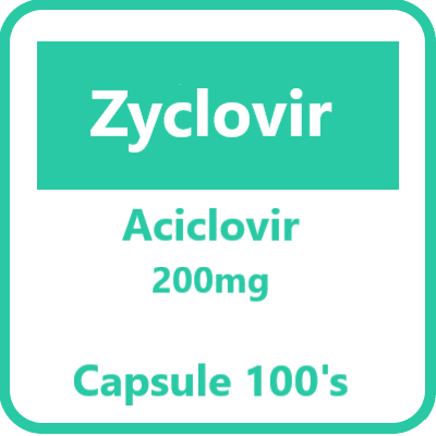 ZYCLOVIR Aciclovir 200mg Capsule 100's price in the Philippines ...