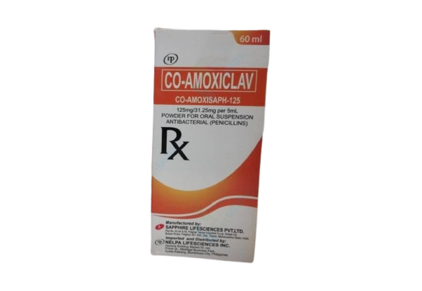 CO-AMOXISAPH-125 Co-Amoxiclav 156.25mg / 5mL Powder for Suspension 60mL ...