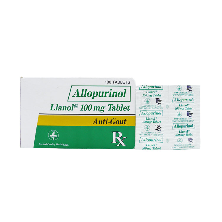 LLANOL Allopurinol 100mg Tablet 1's price in the Philippines | MedsGo ...