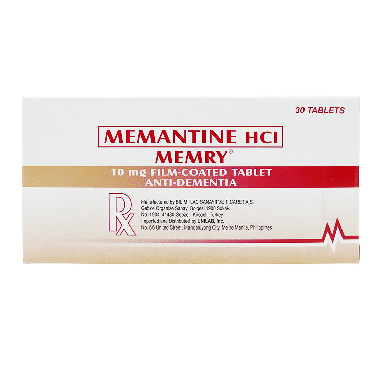 MEMRY Memantine Hydrochloride 10mg Film-Coated Tablet 1's price in the Philippines | MedsGo Pharmacy