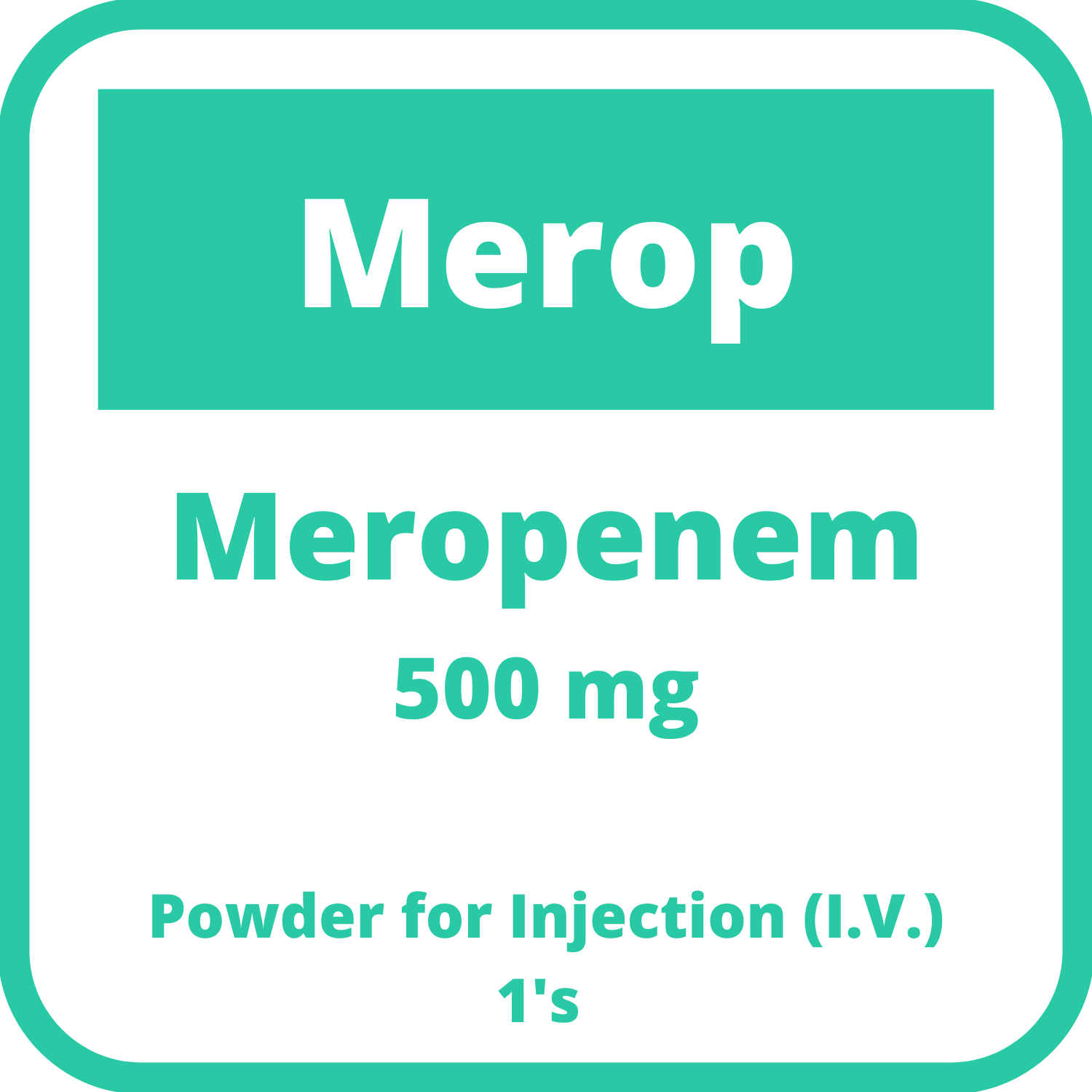MEROP MEROPenem Trihydrate 500mg Powder for IV Injection 1's price in ...