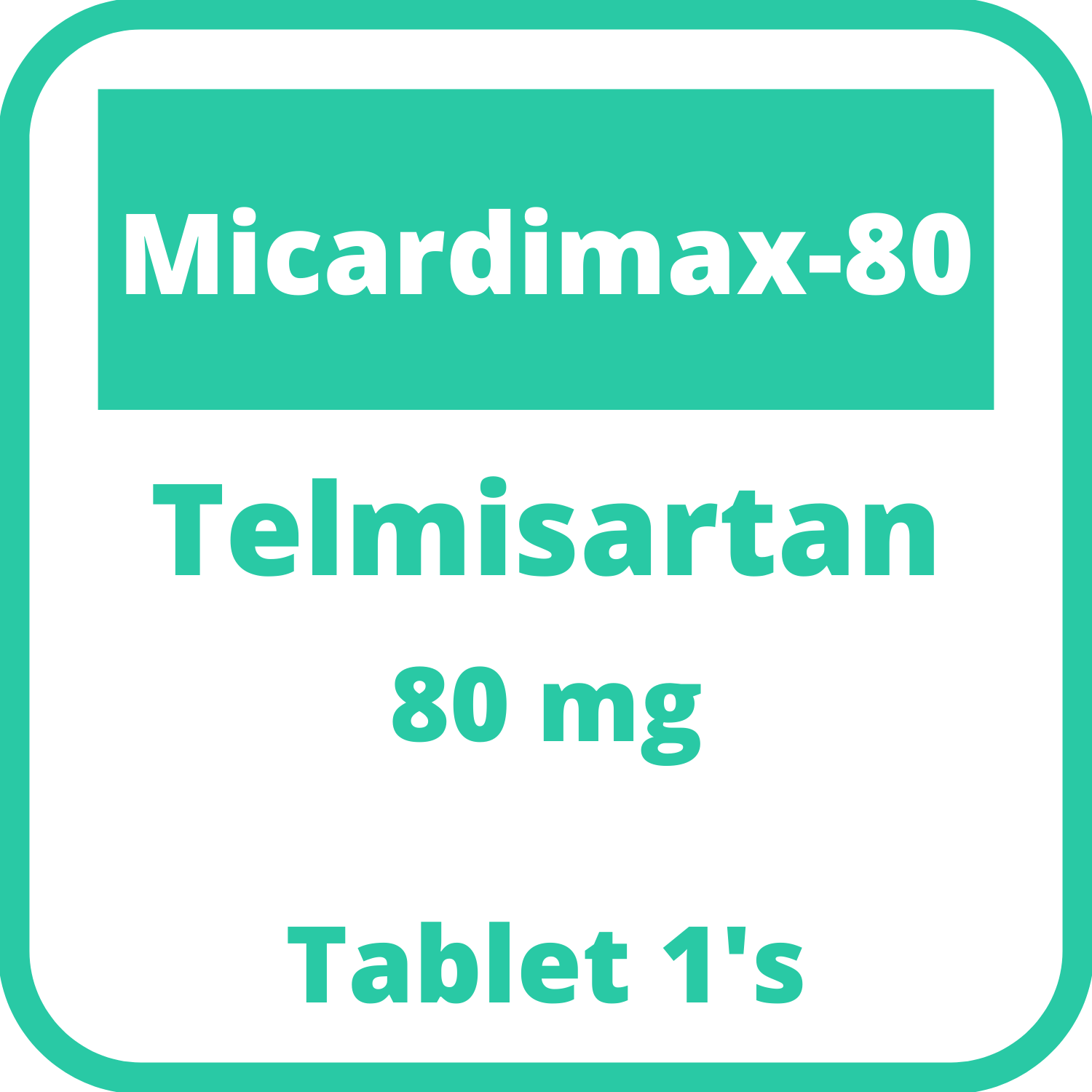 MICARDIMAX-80 Telmisartan 80mg - 1 Tablet price in the Philippines ...