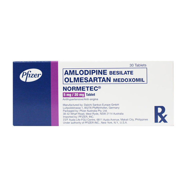 NORMETEC Amlodipine Besilate / Olmesartan Medoxomil 5mg / 20mg Film ...