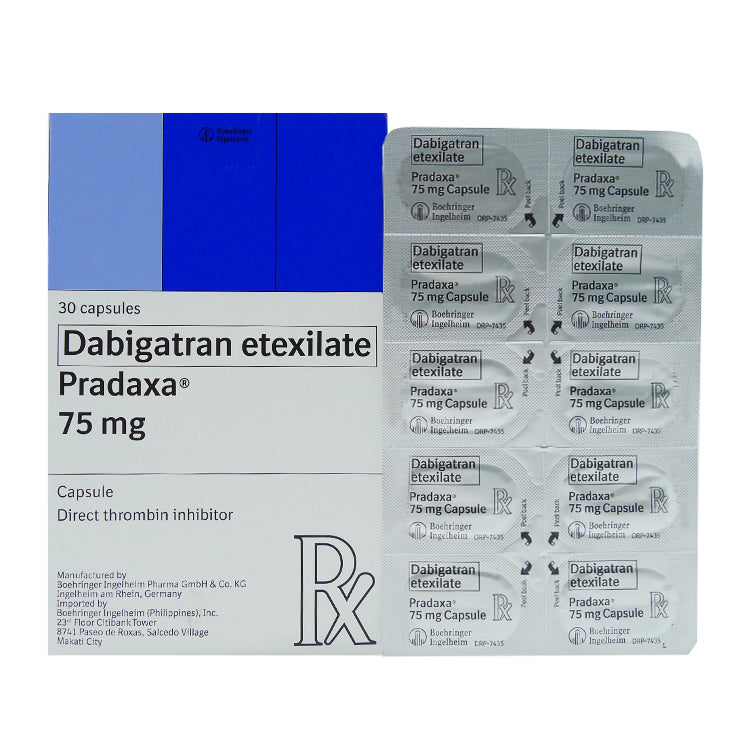 PRADAXA Dabigatran Extexilate Mesilate 75mg Capsule 1's price in the Philippines | MedsGo Pharmacy