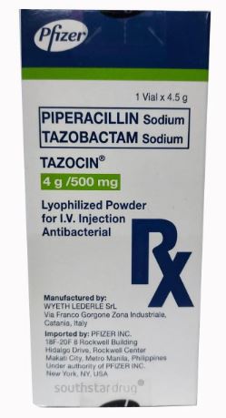 TAZOCIN Piperacillin / Tazobactam 4g / 500mg Powder for IV Injection 1 ...
