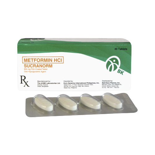 SUCRANORM Metformin Hydrochloride 850mg Film-Coated Tablet 1's price in ...