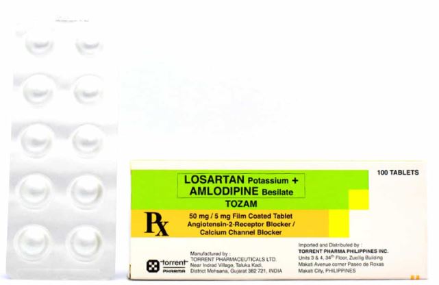 TOZAM Losartan Potassium / Amlodipine Besilate 50mg / 5mg Film-Coated ...