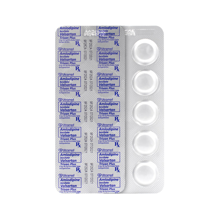TRIVAN PLUS Amlodipine / Valsartan 5mg / 80mg Film-Coated Tablet 1's ...