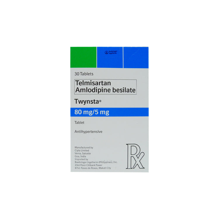 TWYNSTA Telmisartan / Amlodipine 80mg / 5mg Tablet 1's price in the ...