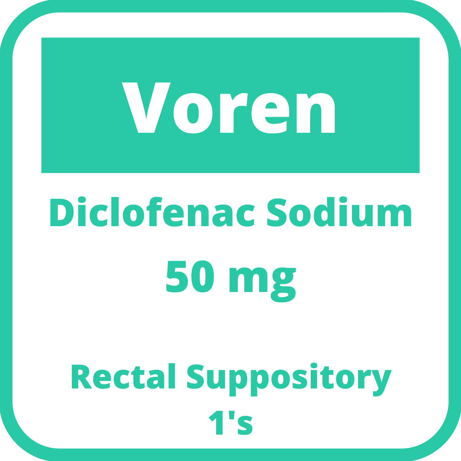 VOREN Diclofenac Sodium 50mg Rectal Suppository 1's price in the ...