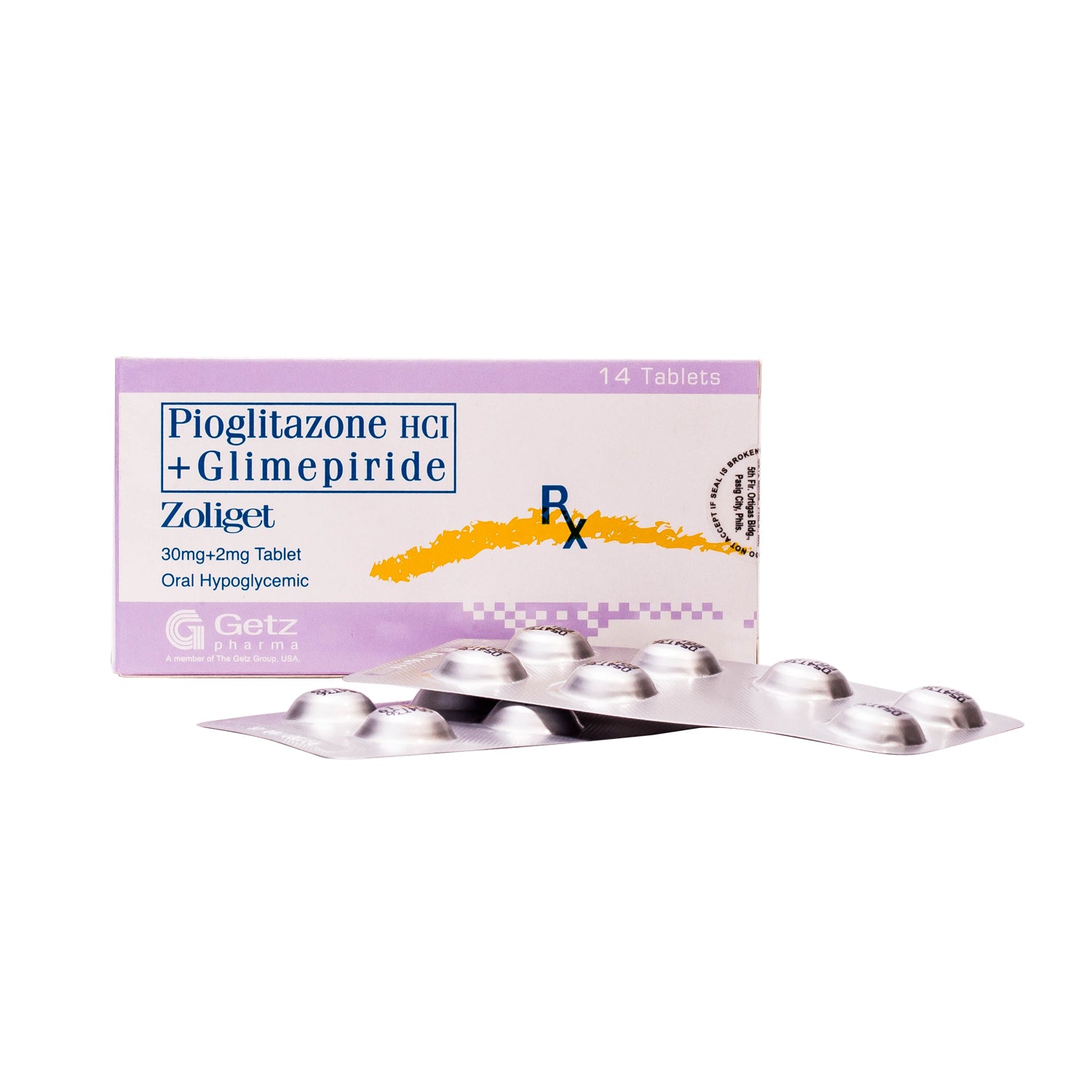 ZOLIGET Pioglitazone Hydrochloride / Glimepiride 30mg / 2mg Tablet 1's ...