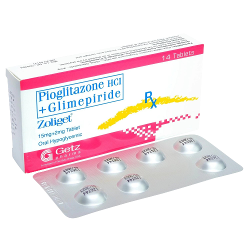 ZOLIGET Pioglitazone Hydrochloride / Glimepiride 15mg / 2mg Tablet 1's ...