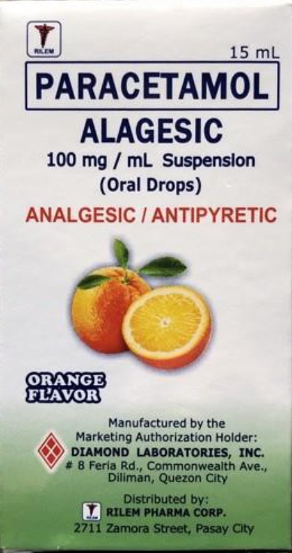 ALAGESIC Paracetamol 100mg / mL Syrup (Oral Drops) 15mL Orange price in ...