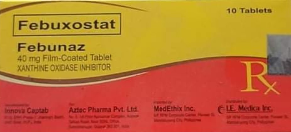 FEBUNAZ Febuxostat 40mg Film-Coated Tablet 10's price in the ...