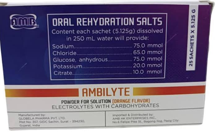 AMBILYTE Oral Rehydration Salts 21.0 gm Granule for Solution 25's price ...