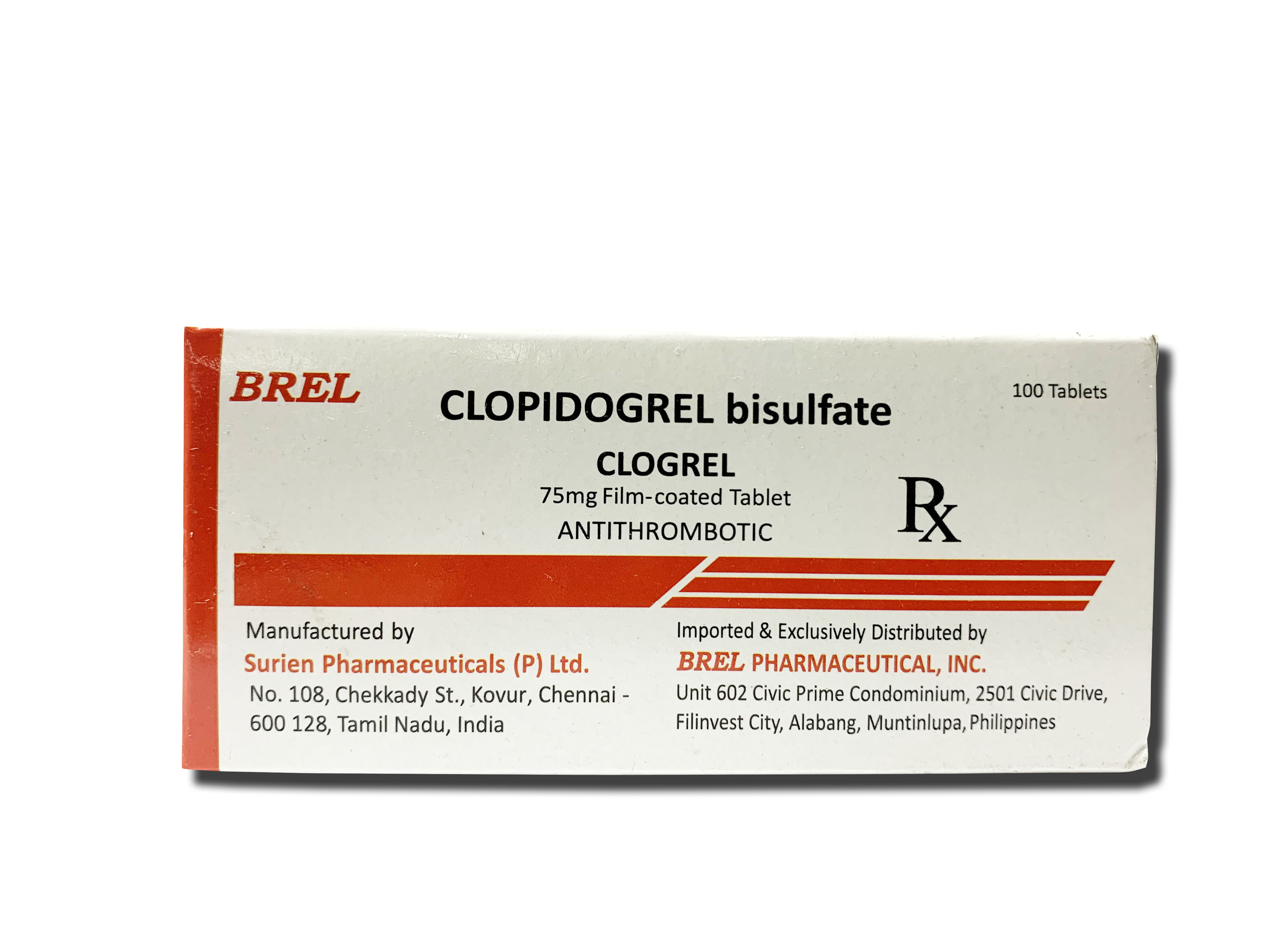 CLOGREL Clopidogrel Bisulfate 75mg Film-Coated Tablet 100's price in ...