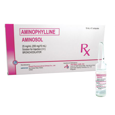AMINOSOL Aminophylline 25mg / mL (250mg / 10mL) Solution for IV ...