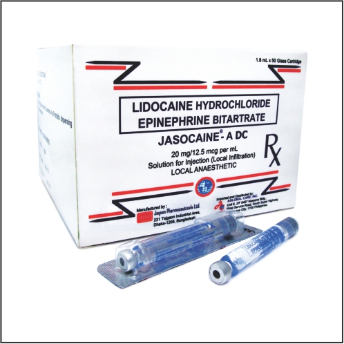 JASOCAINE A-DC Lidocaine Hydrochloride / Epinephrine Bitartrate 20mg / 12.5mcg per mL Solution ...