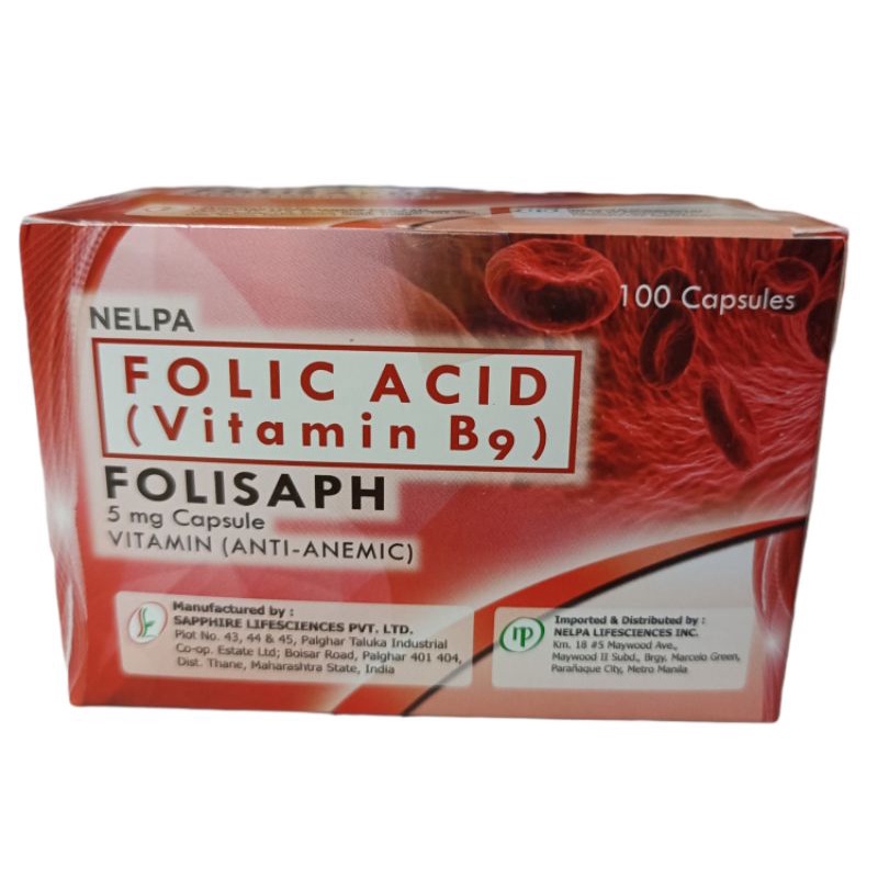 Buy Folisaph folic acid 5mg capsule 100's online with MedsGo. Price - from