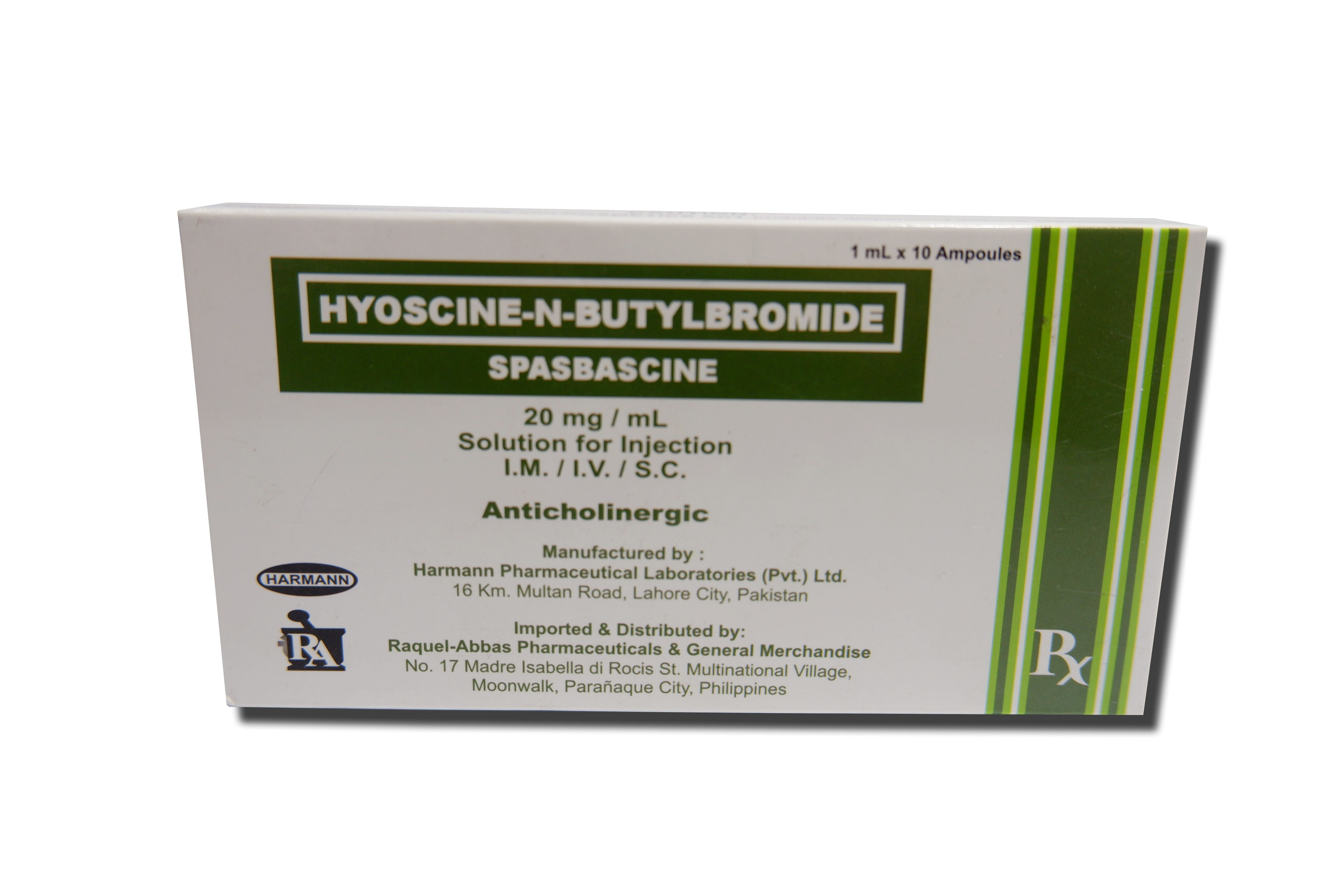 SPASBASCINE Hyoscine N-Butylbromide 20mg / mL Solution for IM/IV/SC ...