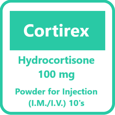 CORTIREX Hydrocortisone 100mg Powder for IM/IV Injection 1's price in ...