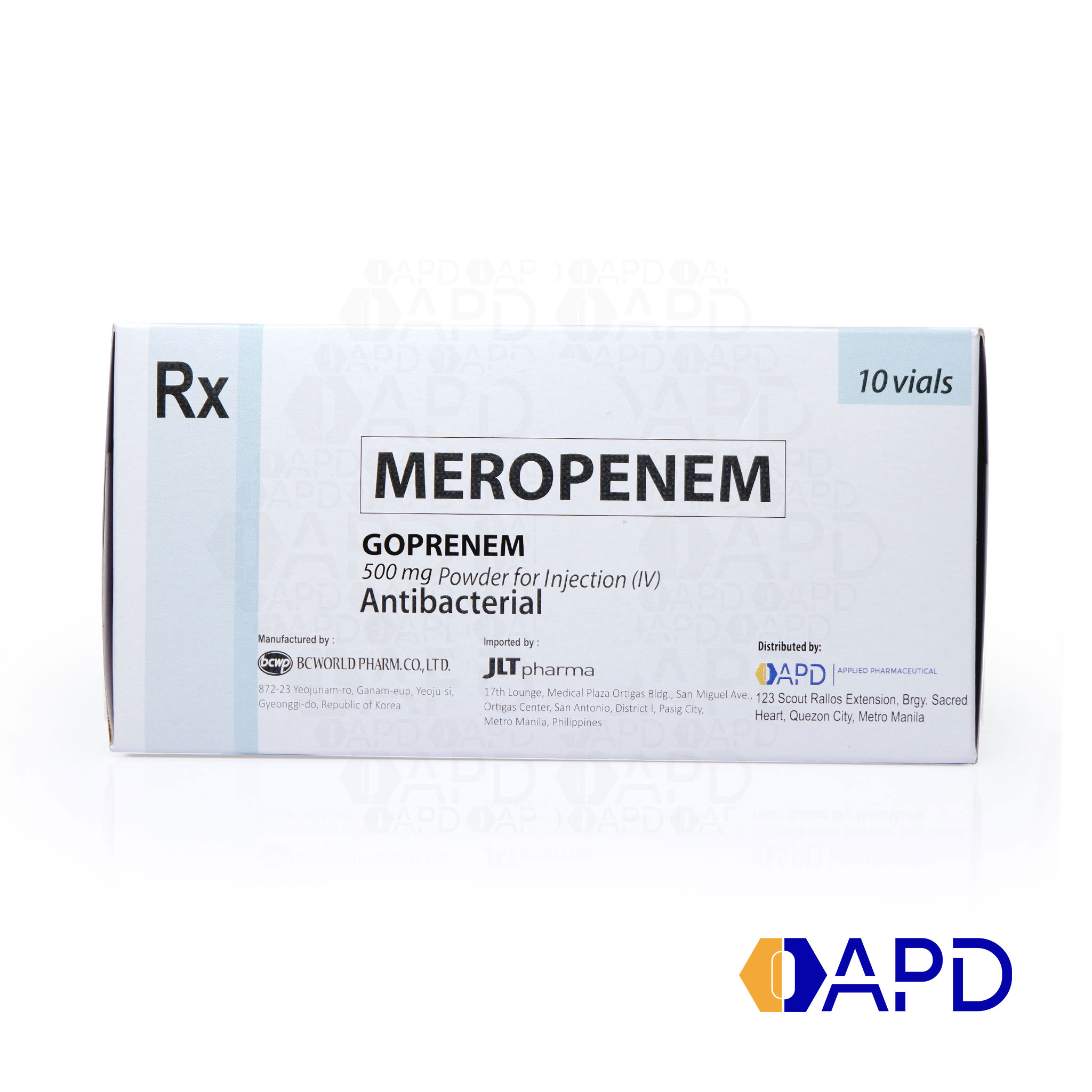 GOPRENEM Meropenem Trihydrate 500mg Powder for IV Injection 10's price ...