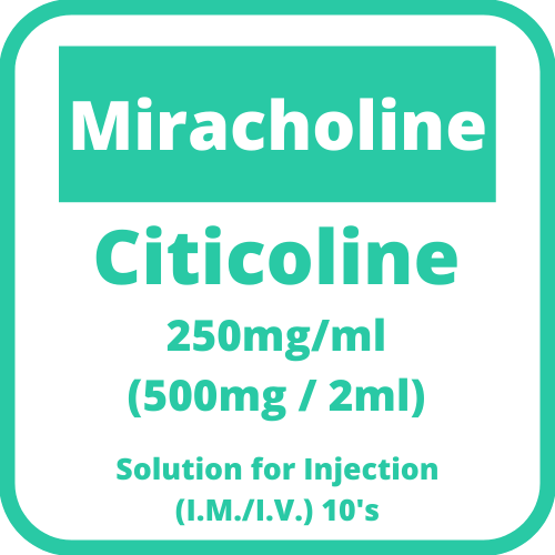 MIRACHOLINE Citicoline 250mg / mL (500mg / 2mL) Solution for IM/IV ...