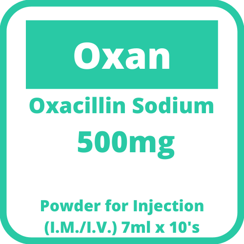 OXAN Oxacillin Sodium 500mg Powder for IM/IV Injection 7mL 10's price ...