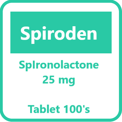 SPIRODEN Spironolactone 25mg Tablet 1's price in the Philippines ...