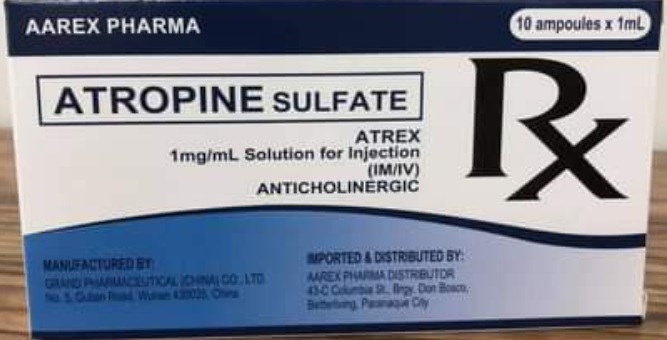 ATREX Atropine Sulfate 1mg / mL Solution for IM/IV Injection 1mL 10's ...