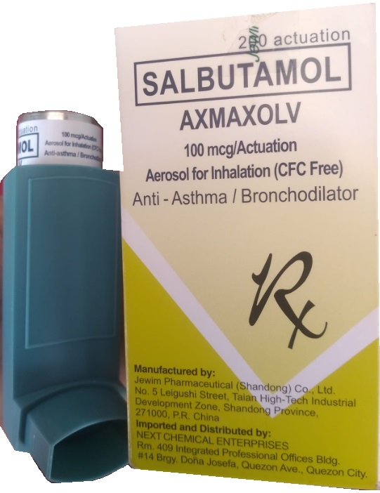 AXMAXOLV Salbutamol 100mcg / act. Aerosol for Inhalation (CFC Free ...