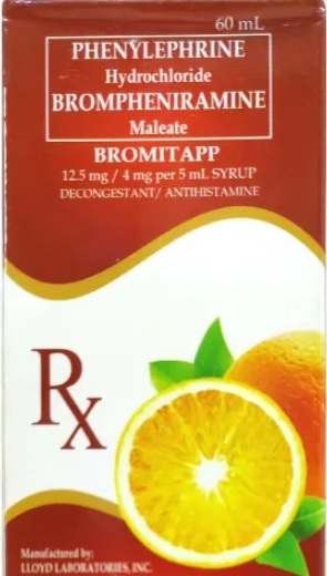 BROMITAPP Phenylephrine Hydrochloride / Brompheniramine Maleate 12.5mg ...