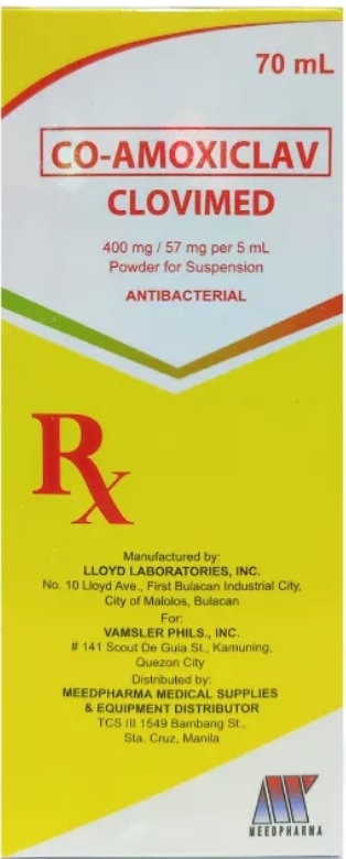 CLAVMED Co-Amoxiclav 457mg / 5mL Powder for Suspension 10mL price in ...