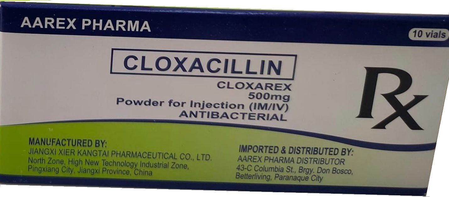 CLOXAREX Cloxacillin 500mg Powder for IM/IV Injection 10mL 10's price ...