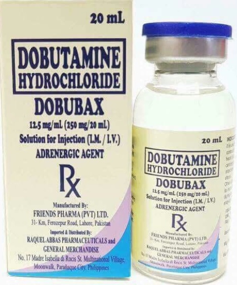 DOBUBAX Dobutamine Hydrochloride 12.5mg / mL (250mg / 20mL) Solution for Injection 20mL 1's ...