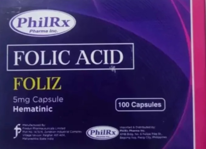 FOLIZ Folic Acid 5mg Capsule 100's price in the Philippines | MedsGo ...