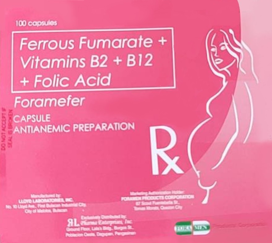 FORAMEFER Ferrous Fumarate / Folic Acid / Riboflavin / Cyanocobalamin ...