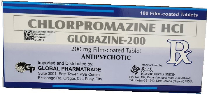 GLOBAZINE-200 Chlorpromazine Hydrochloride 200mg Tablet 100's price in ...
