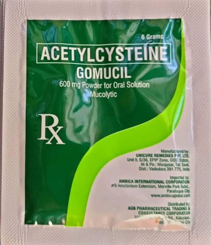 GOMUCIL Acetylcysteine 600mg Powder for Oral Solution 6g 10's price in ...