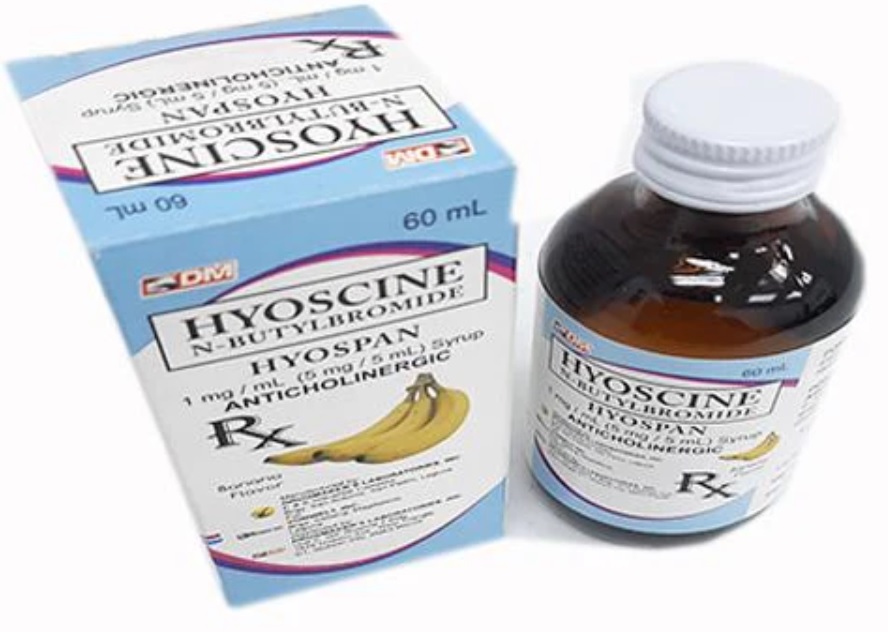 HYOSPAN Hyoscine N-Butylbromide 1mg / mL (5mg / 5mL) Syrup 60mL Banana ...